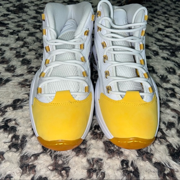 Shoes | Reebok Question Mid Yellow Toe | Poshmark